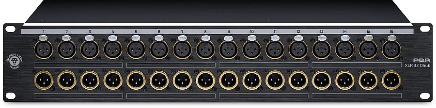 Audiowerk: Die hochwertige Patchbay PBR XLR 32 DSub verfügt über 32 XLR-Anschlüsse (16 In, 16 ...