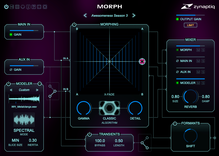 Audiowerk: Zynaptiq MORPH 3 ist ein Echtzeit-Plug-in für strukturelles Audio-Morphing.